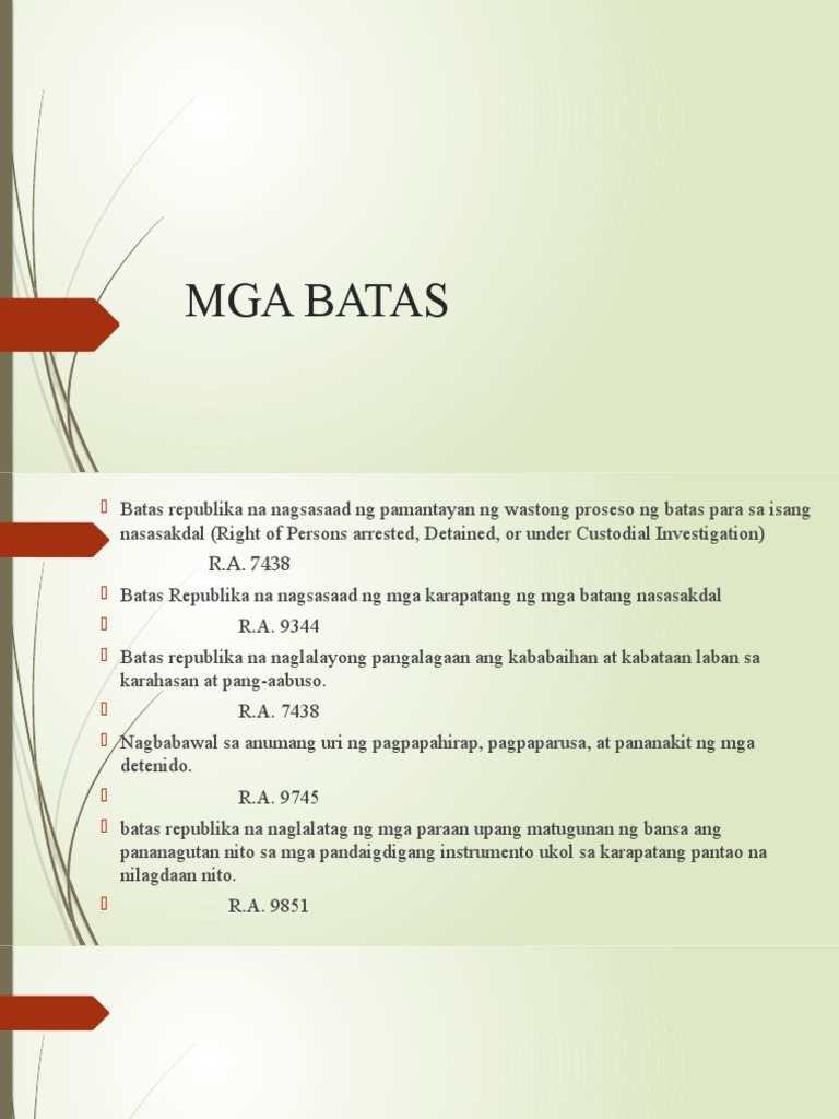 Mga Batas | PDF