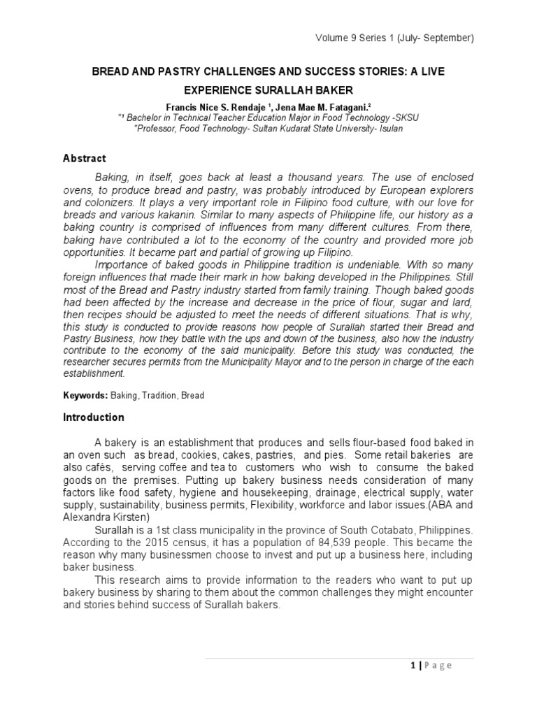Bread and Pastry Challenges and Success Stories Final | PDF | Bakery ...