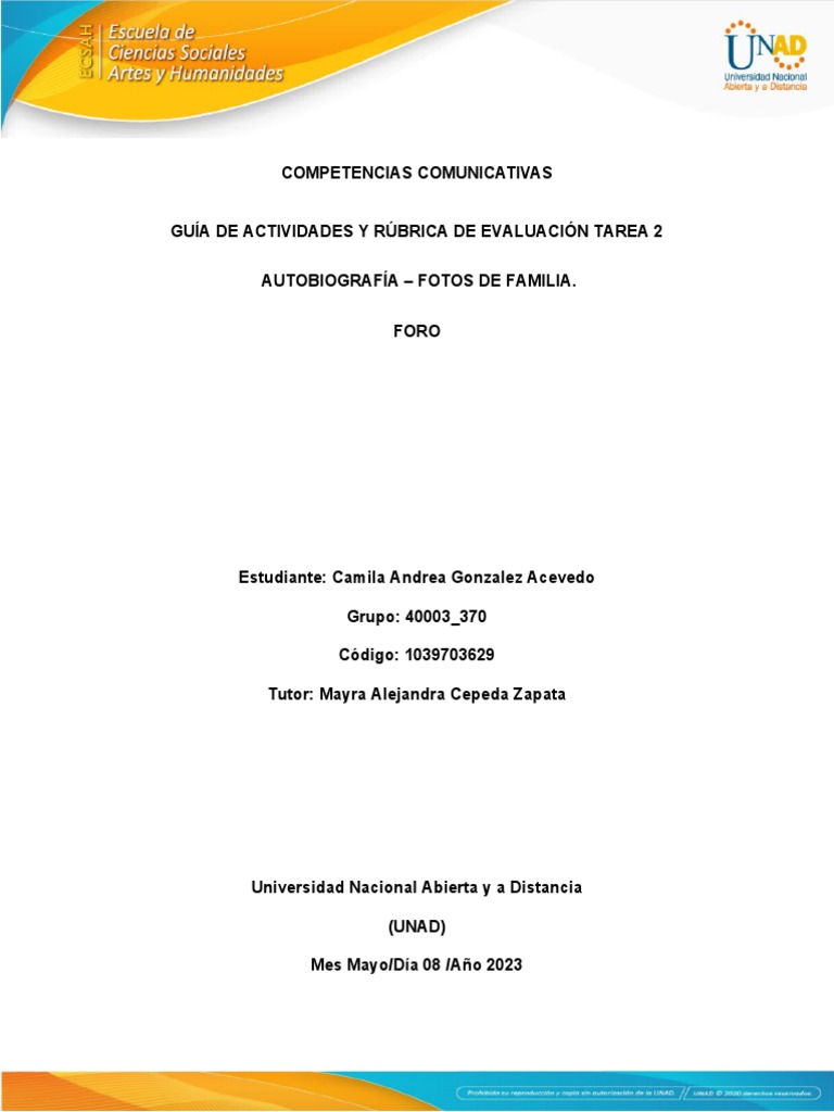 Autorretrato Gonzalez Acevedo Camila Foro | PDF | Aprendizaje