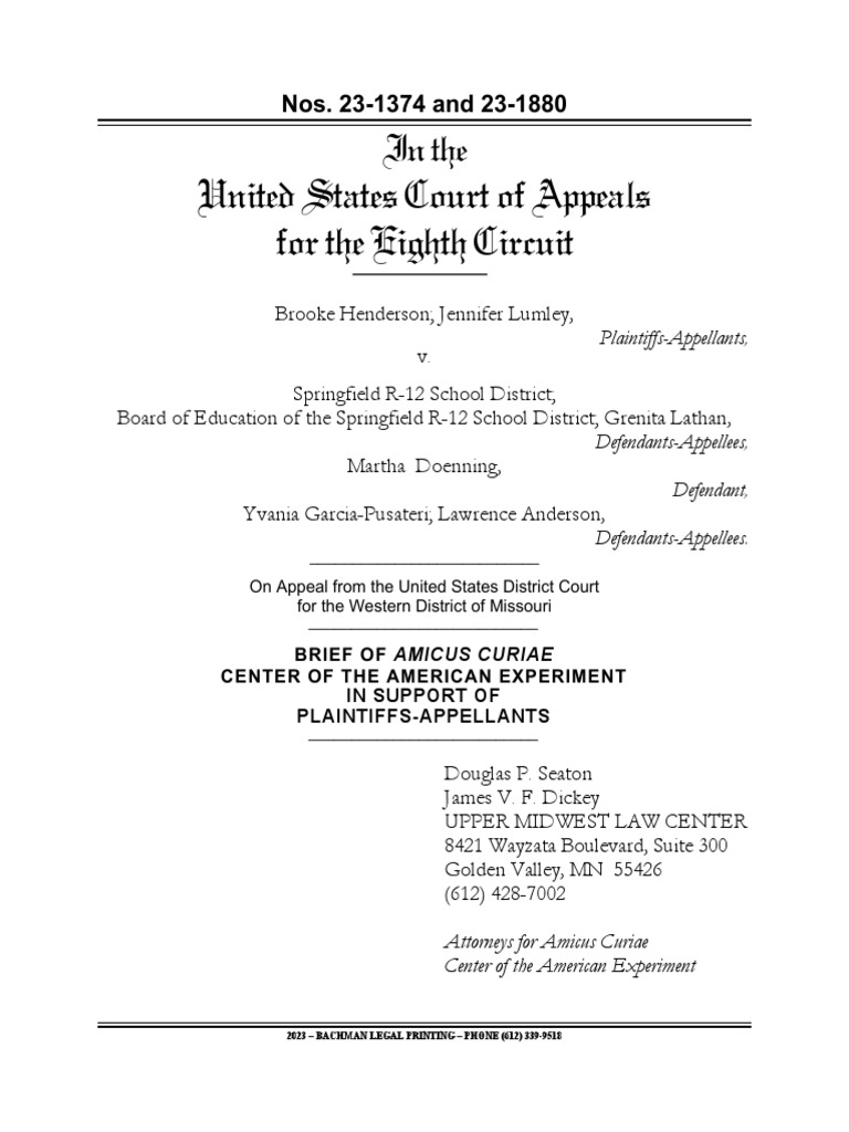 Cae Henderson Amicus Final W Cvr 5 19 23 Download Free Pdf Sexual