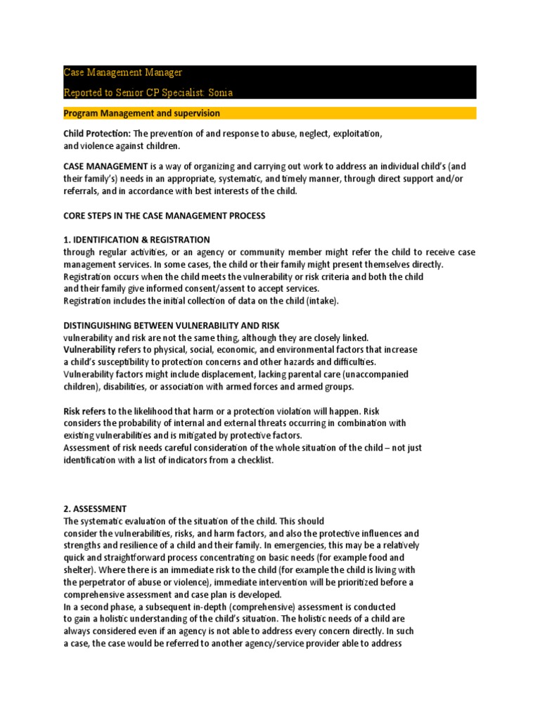Child Protection Case Management Guide | PDF | Risk | Child Protection