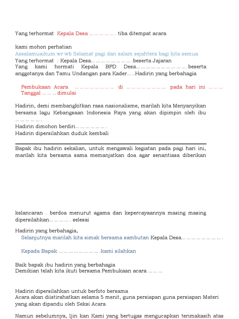 Draft MC Mbak Dhani | PDF