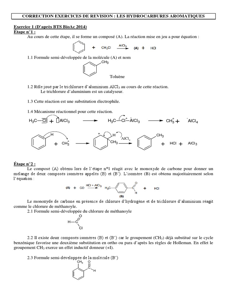 Révisions sur les Hydrocarbures Aromatiques | PDF | Matériaux ...