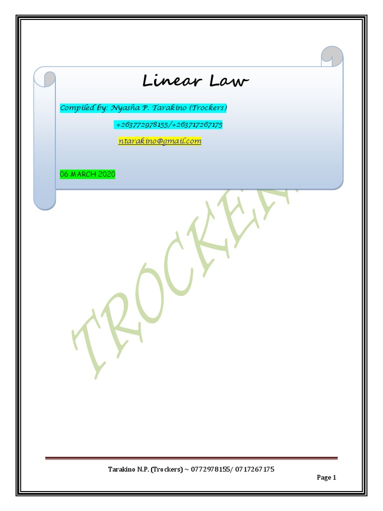 Linear Law - by Trockers | PDF | Cartesian Coordinate System | Variable ...