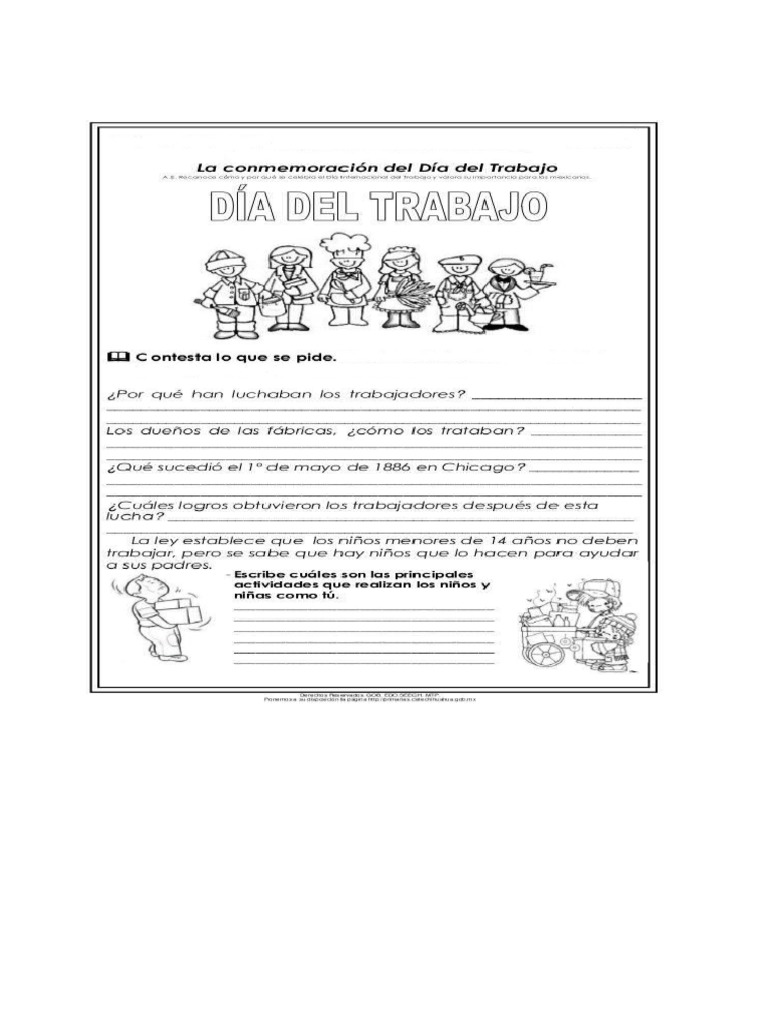 Dia Del Trabajo 3er Año | PDF