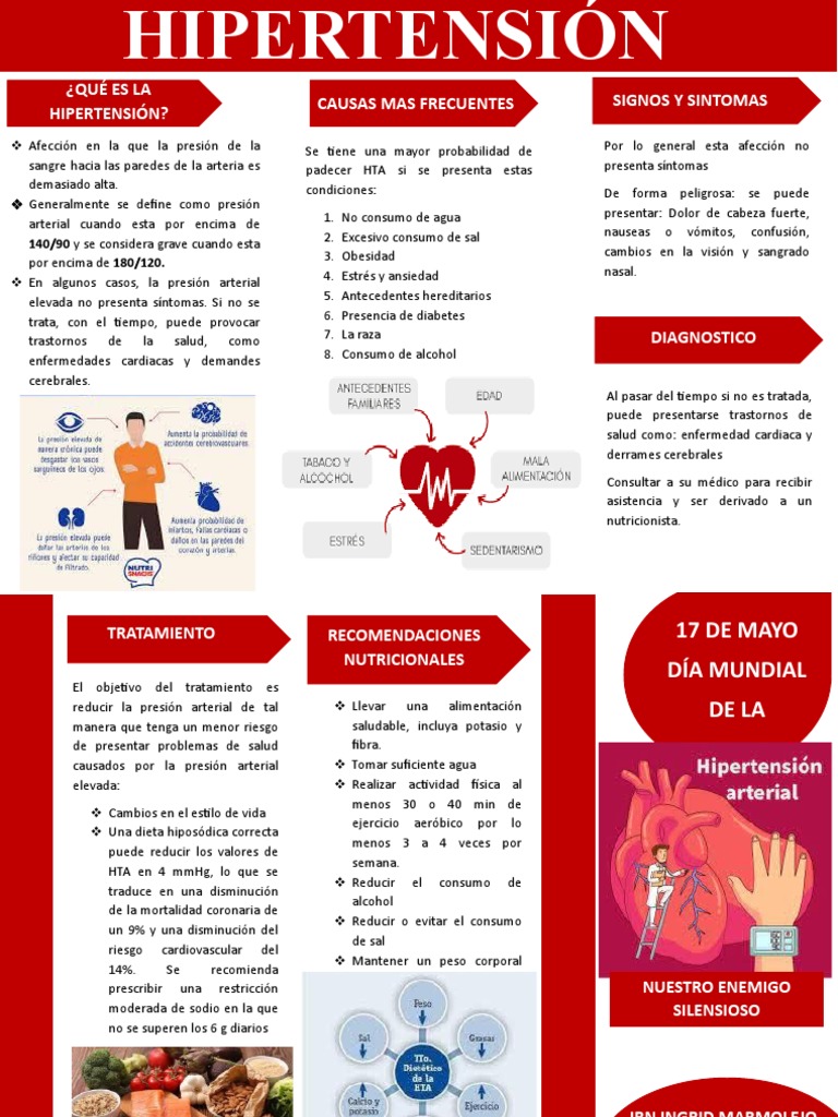 Triptico Dia de La Hipertension | PDF | Hipertensión | Enfermedades ...