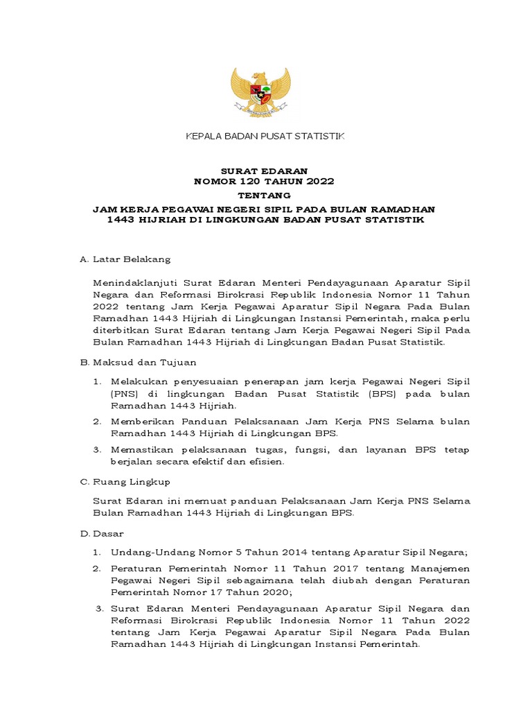 Se Jam Kerja Selama Ramadhan | PDF