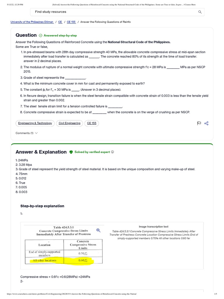 Reinforced Concrete Questions NSCP Guide | PDF | Strength Of Materials ...