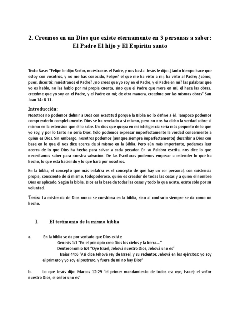 Dios en Tres Personas: Padre, Hijo y Espíritu Santo | PDF | Cristo ...