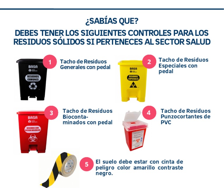 Tipos de Tachos en Salud y Bioseguridad | PDF
