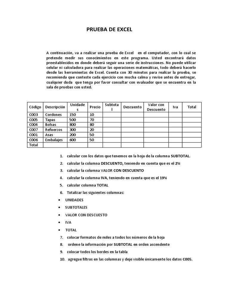 Instructivo Excel Básico | PDF | Microsoft Excel | Informática