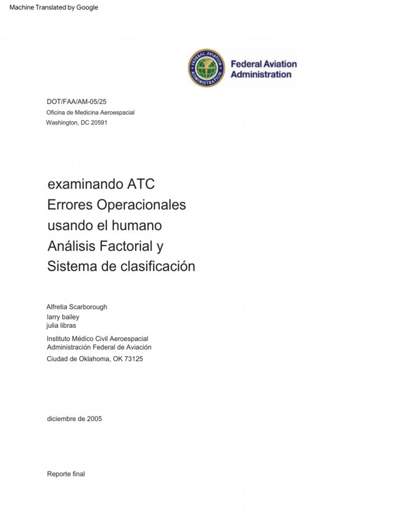 Examining ATC Operational Errors Using T | PDF | Control de tráfico ...