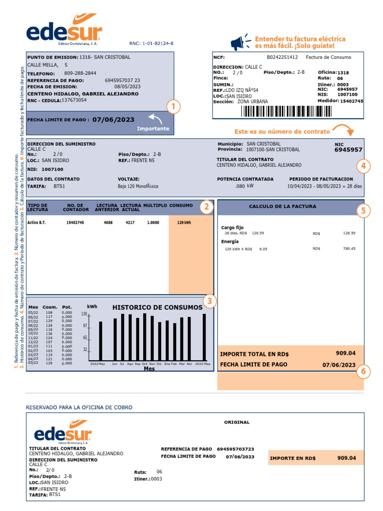 Factura 6945957 08-05-2023 | PDF | Electricidad | Ingenieria Eléctrica