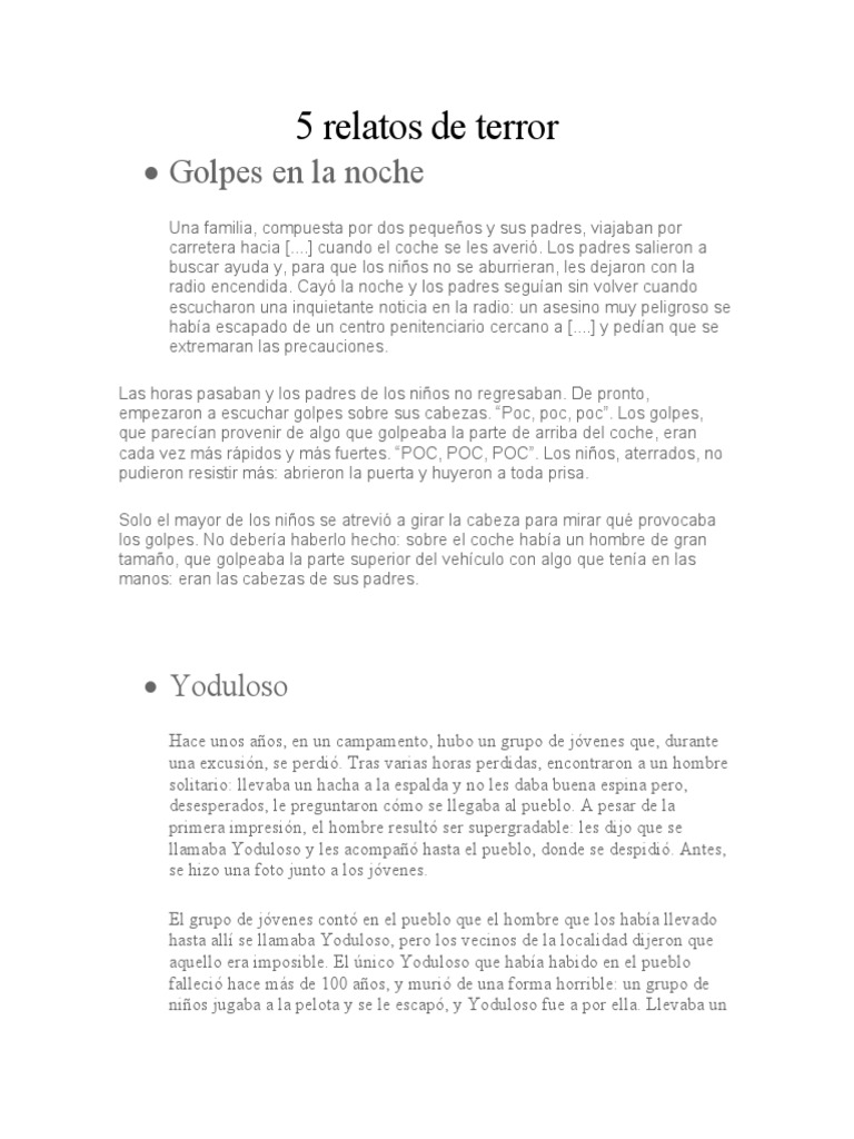 5 Relatos de Terror | PDF