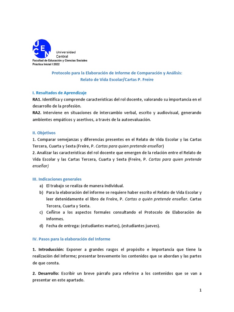 Protocolo de Informe de Comparación | Descargar gratis PDF | Maestros ...