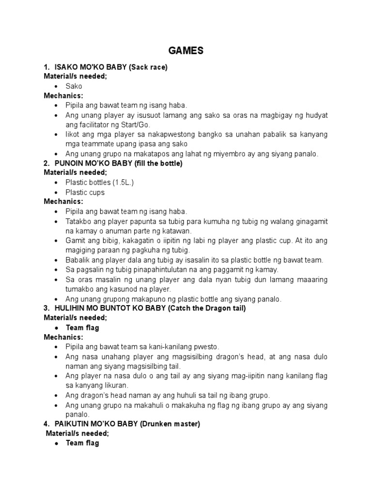 Team Building Games | PDF