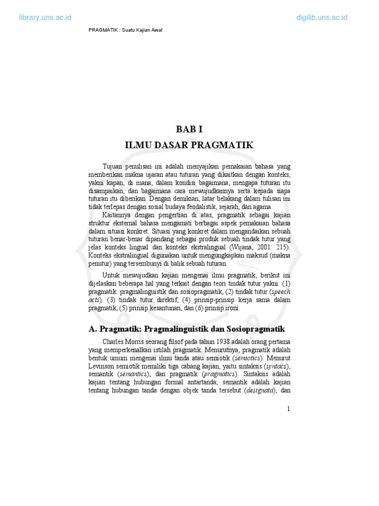 Isi Buku PRAGMATIK | PDF
