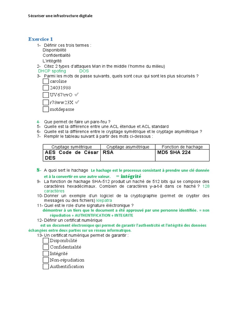 Exercices Cryptographie | PDF | Cryptage | Cryptographie
