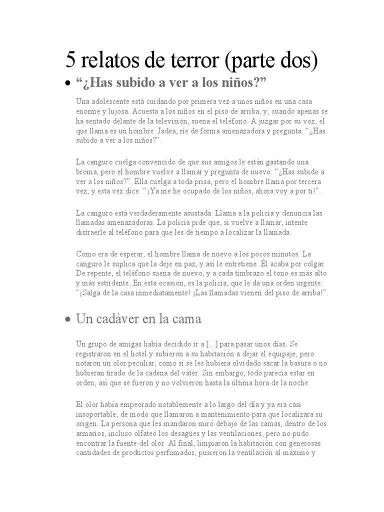 5 Relatos de Terror (Parte 2) | PDF