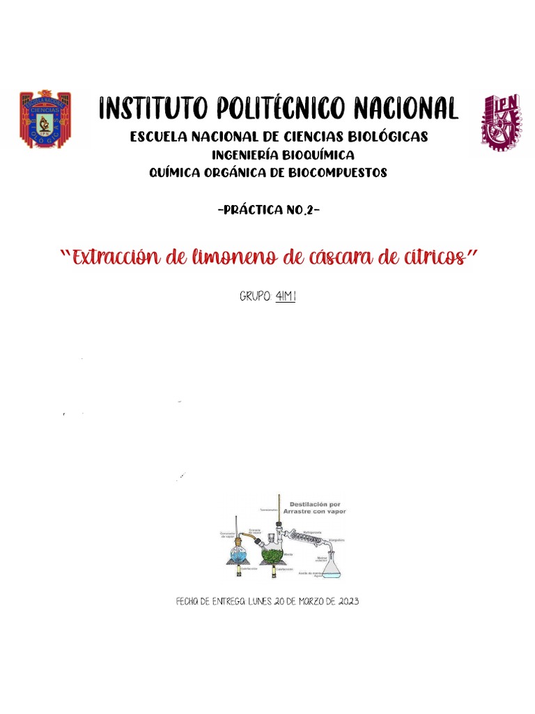 Extraccion de Limoneno | PDF