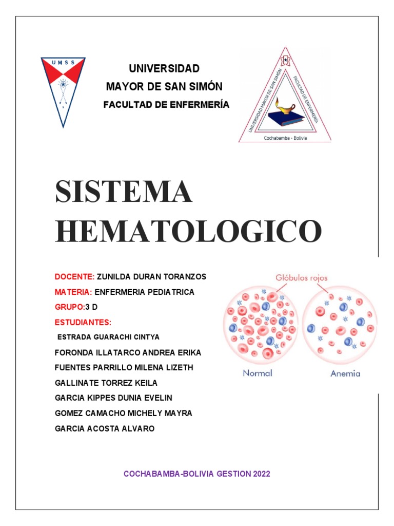 Sistema Hematologico Informe | PDF | Sangre | Leucemia