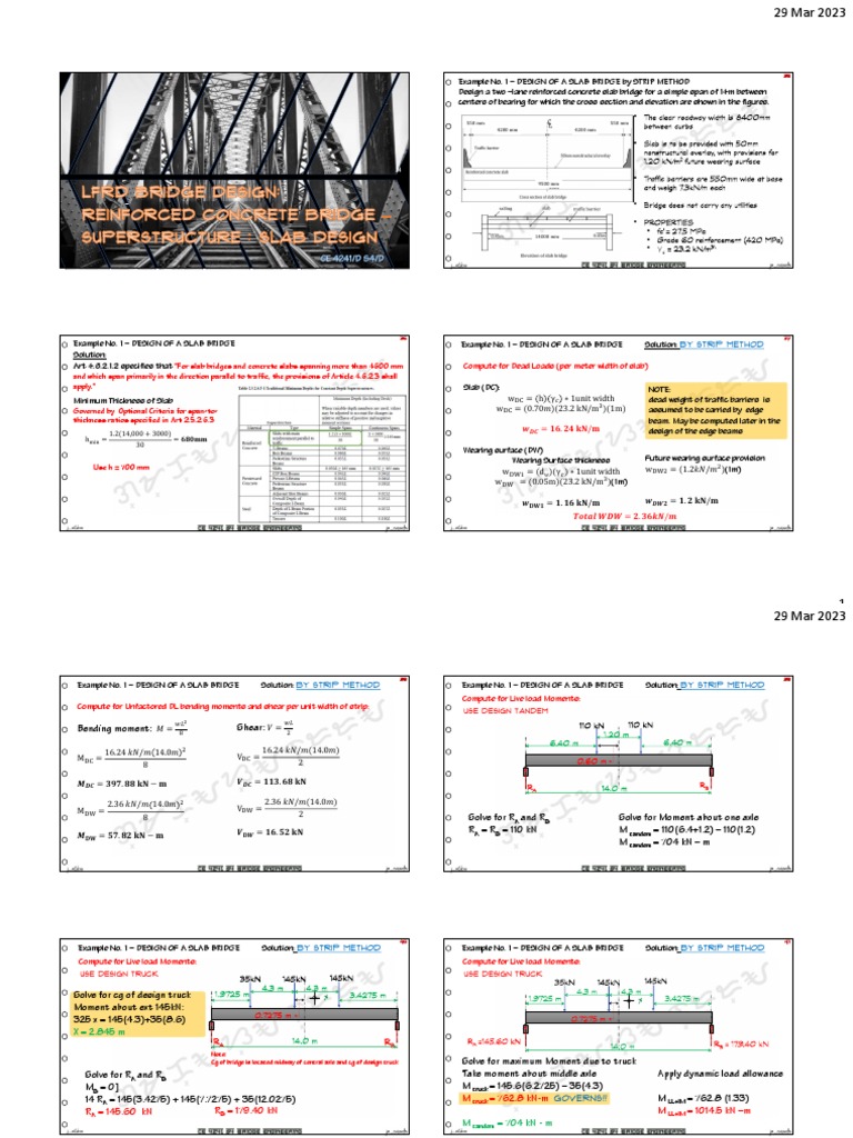 Example Interior Strip Design | PDF | Bridge | Bending