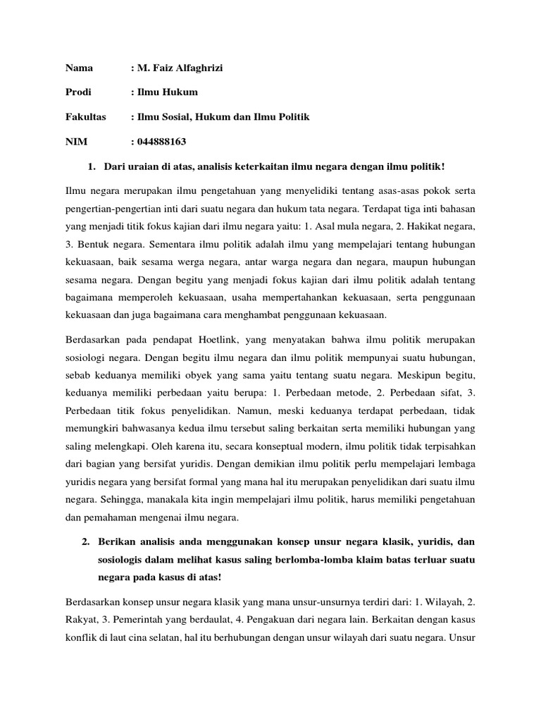 M. Faiz Alfaghrizi - 044888163 - Tugas 1 | PDF