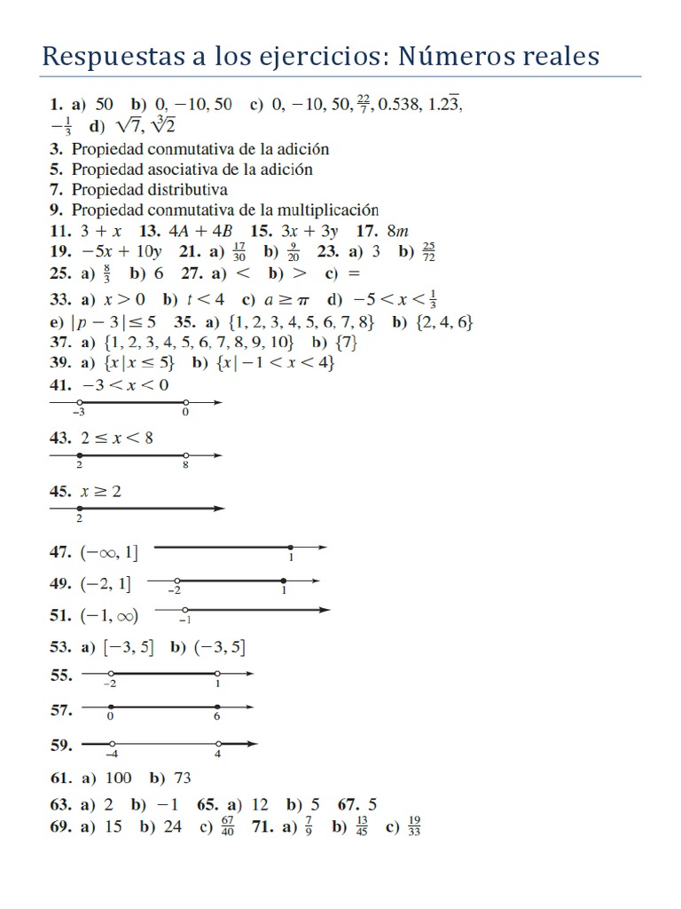 1.1 Respuestas - Números Reales | PDF