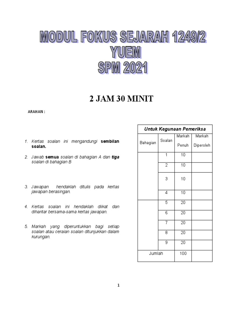 Modul Fokus SPM Yuem | PDF