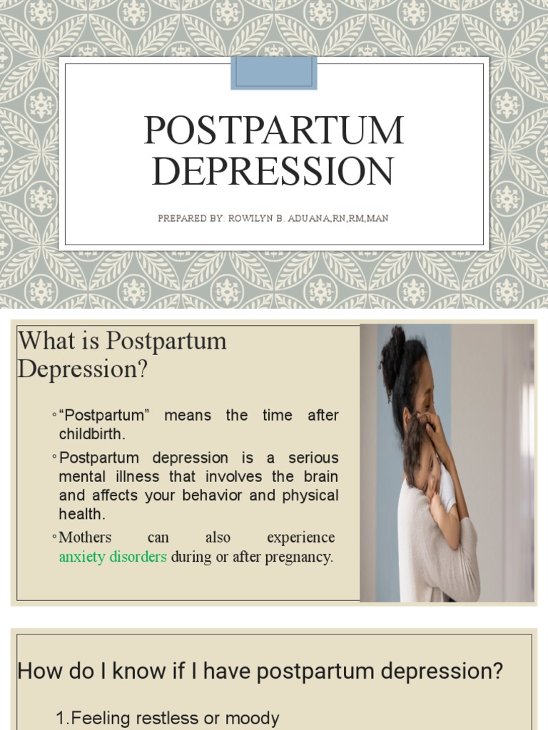 Postpartum Depression PRESENTATION | PDF | Major Depressive Disorder ...