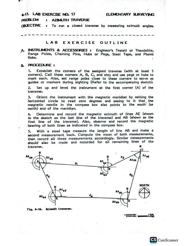 Fieldwork #15 - Azimuth Traverse | PDF