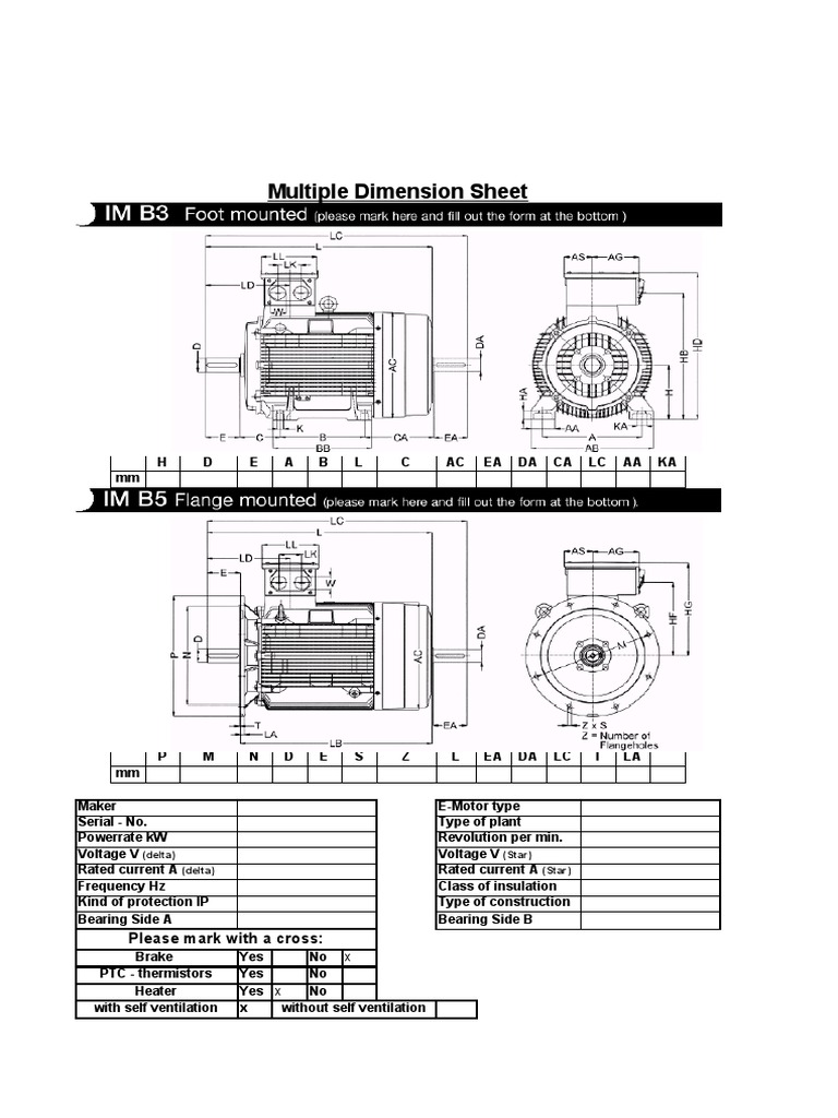 Form Motors Data Sheet | PDF