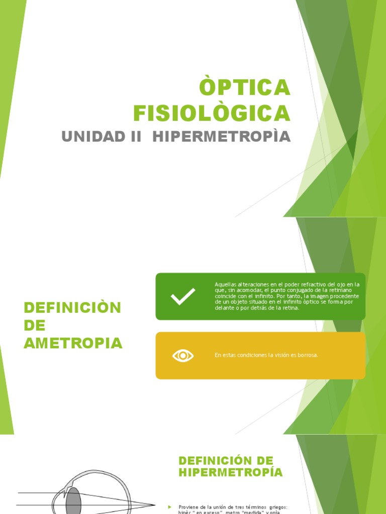 Definición y Clasificación de Hipermetropía | PDF | Ojo humano | Óptica