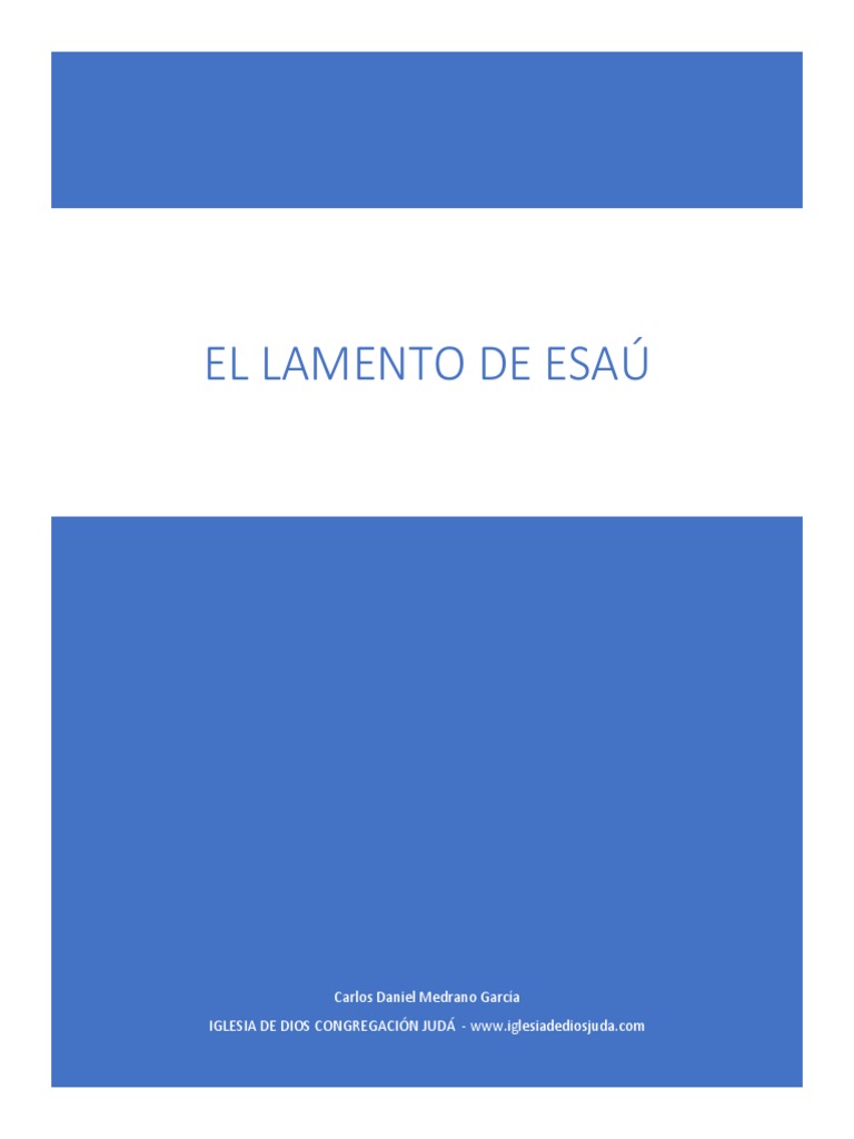 El Lamento de Esaú | PDF | Jacob | Jonás