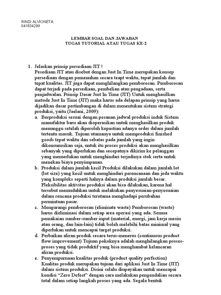 Tugas 2 Manajemen Operasi | PDF