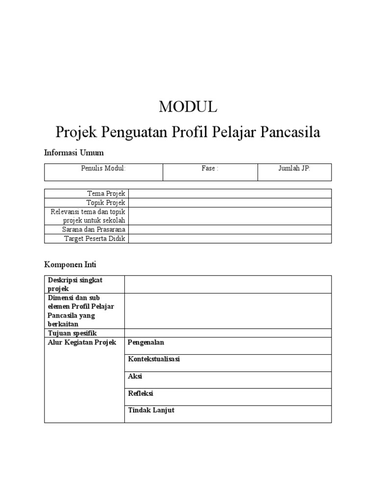 Template MODUL P5 | PDF