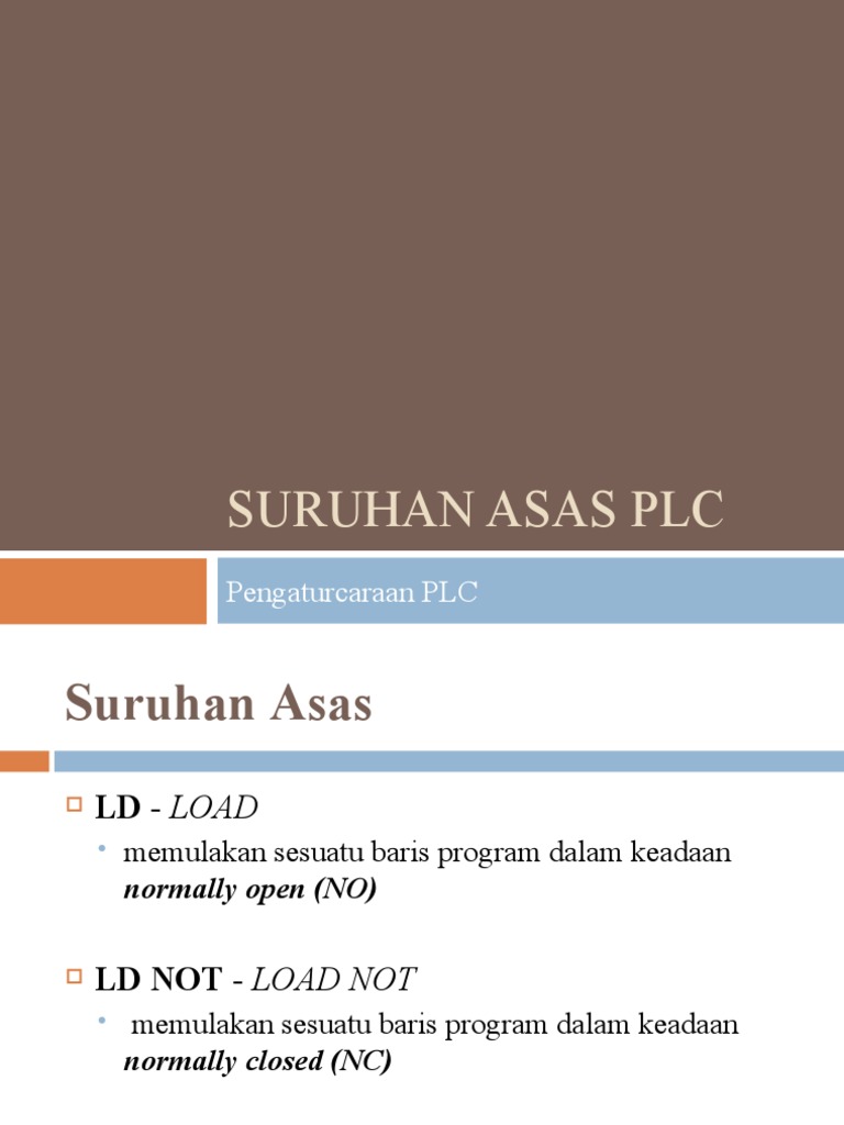 Suruhan Asas PLC | PDF