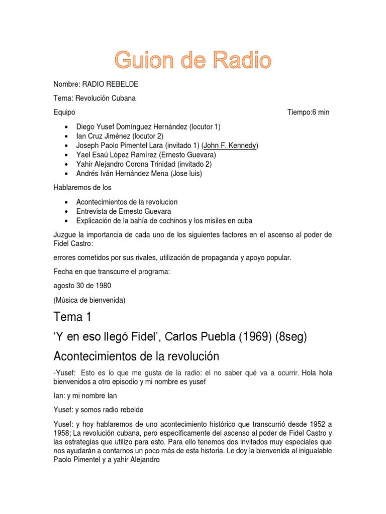 Revolución Cubana: Radio Rebelde | PDF | Fidel Castro | Cuba