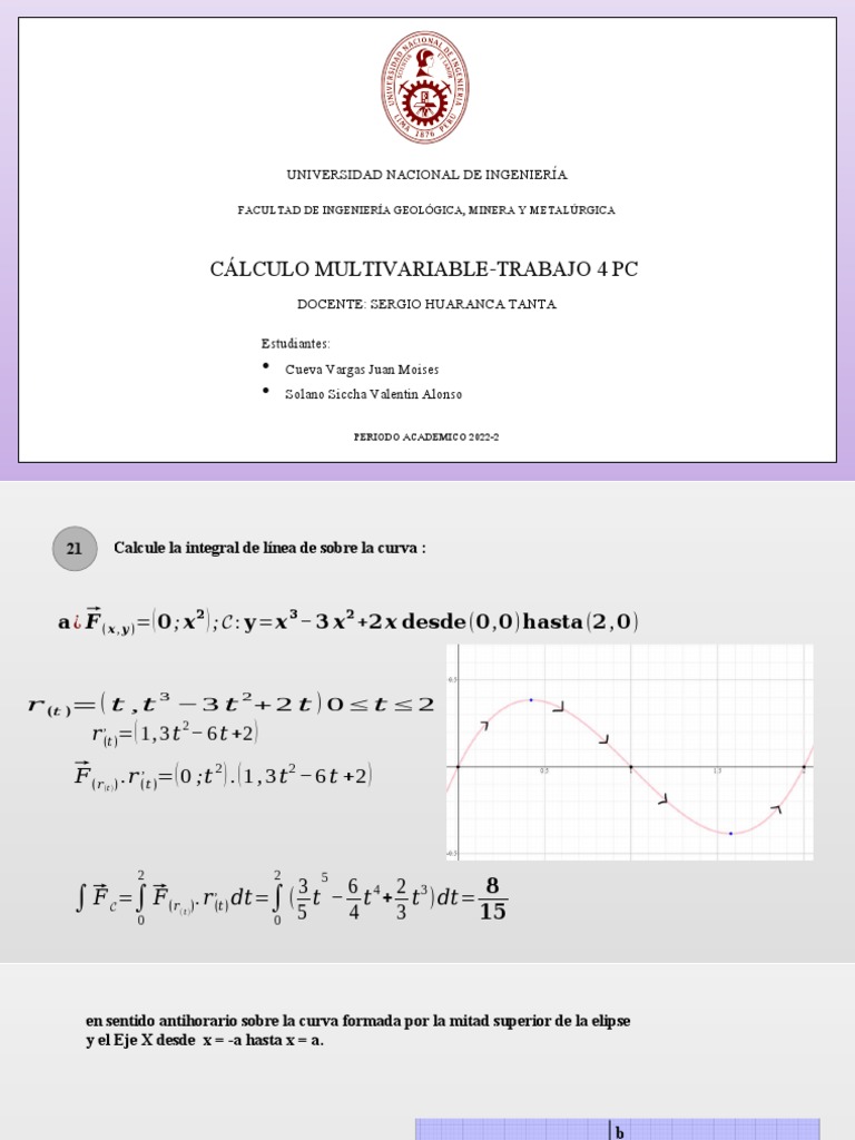 Calculo Multivariable Pc4 | PDF | Integral | Geometría algebraica