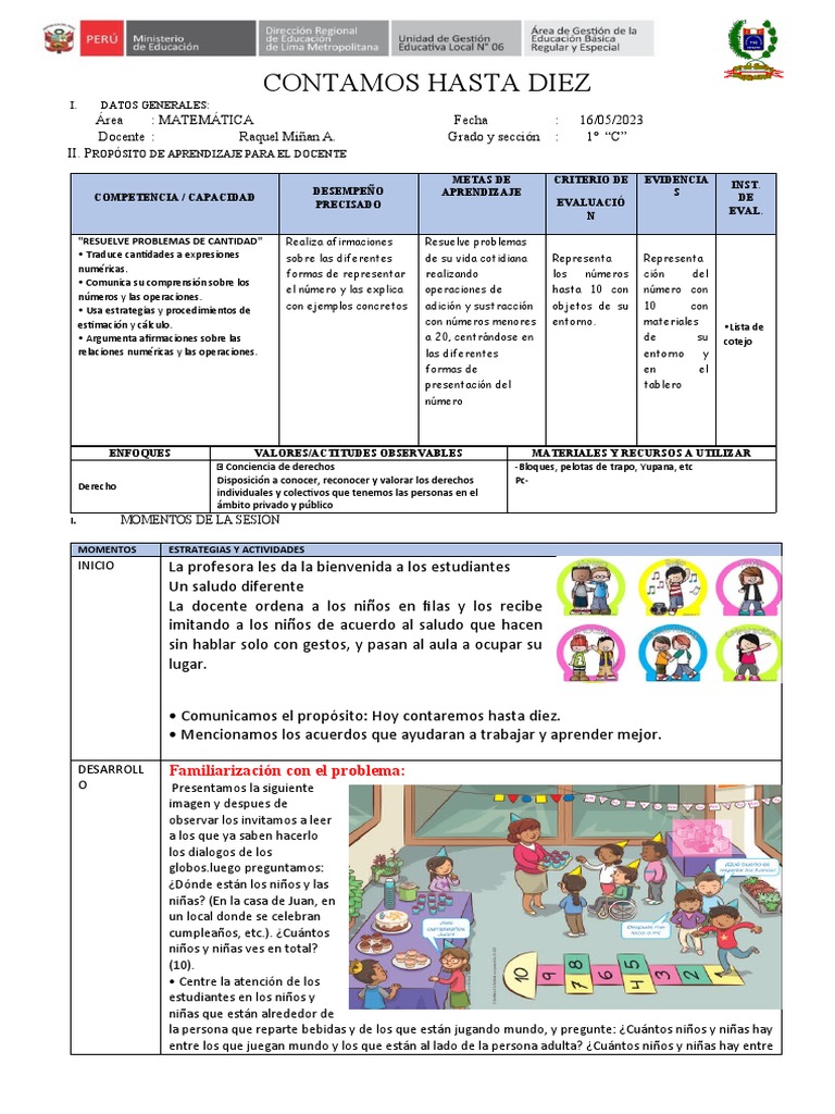 Actividades Matemáticas para Contar hasta Diez | PDF | Modificación de ...