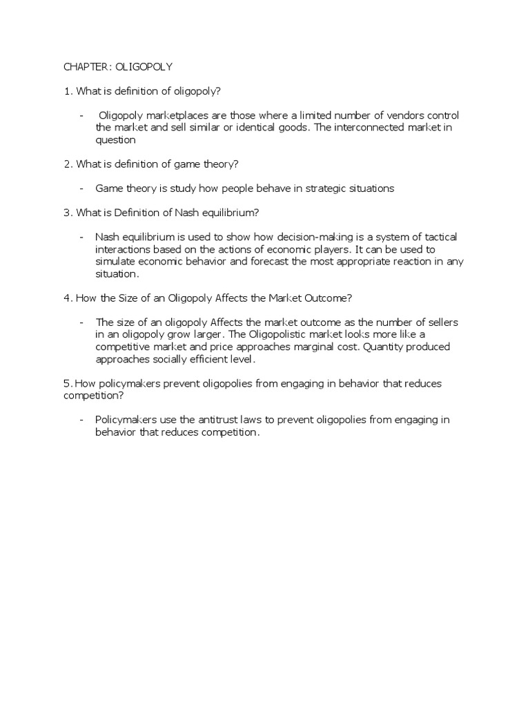 oligopoly exercise | PDF