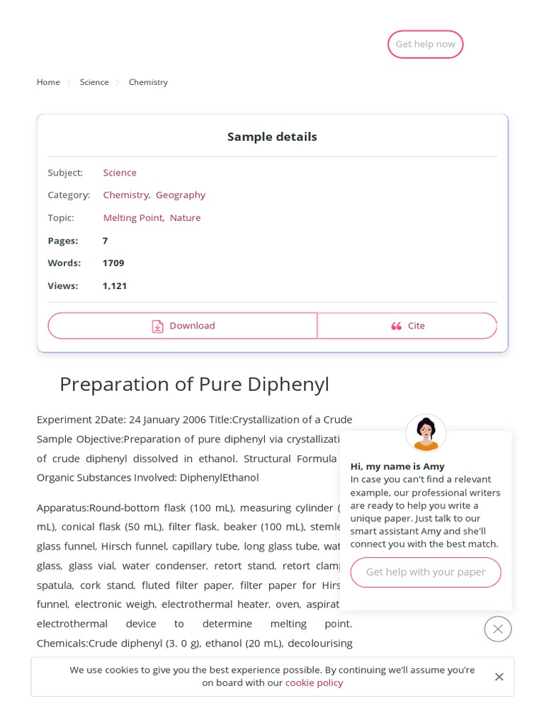 Preparation of Pure Diphenyl Essay Example - GraduateWay | PDF ...