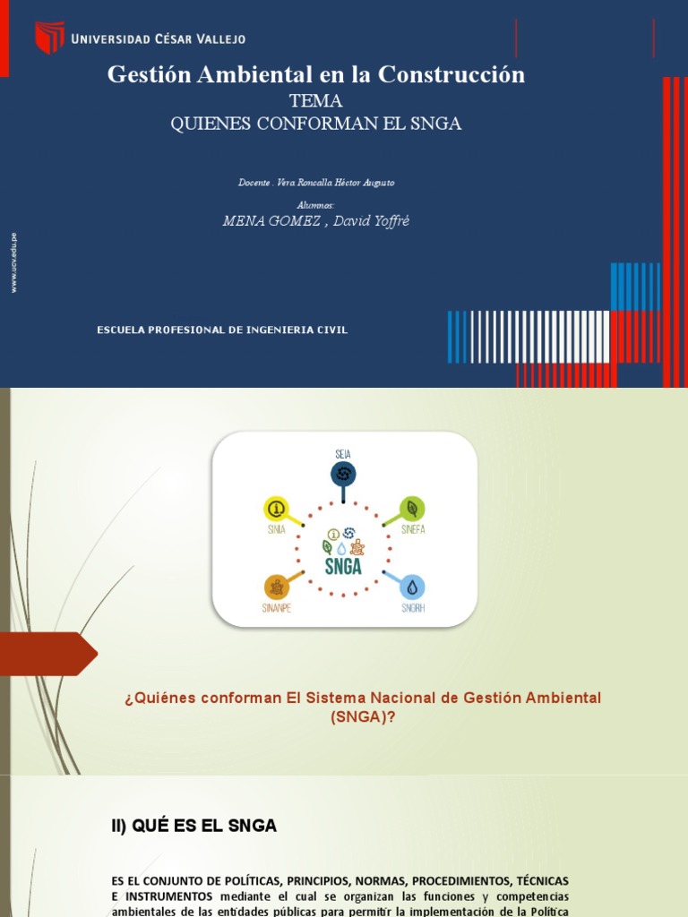 Quiénes Conforman El Snga | PDF | Entorno natural | Evaluación de impacto ambiental
