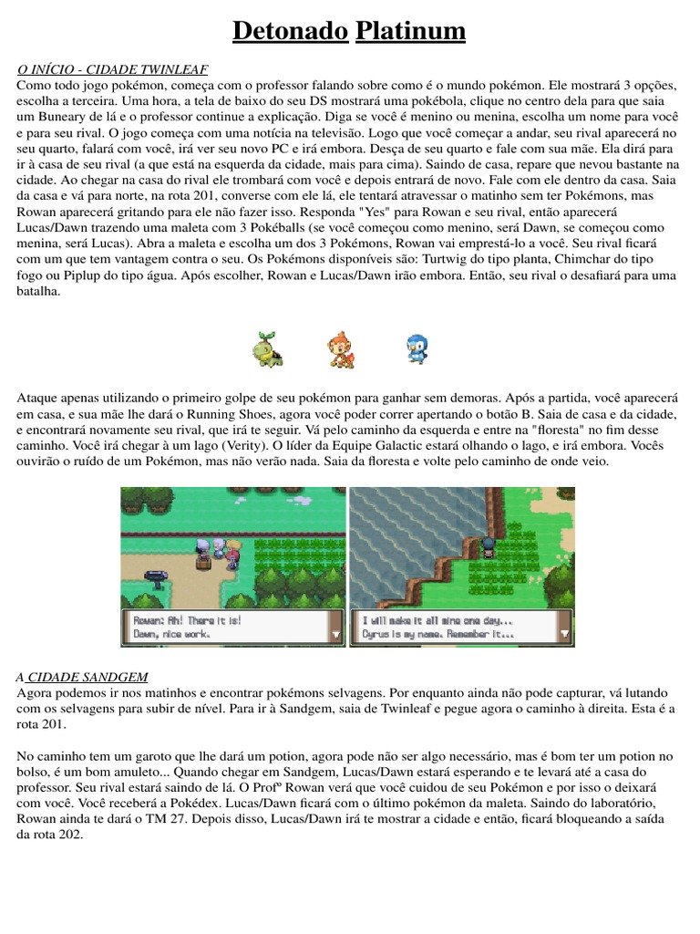 Detonado Platinum | PDF | Pokémon