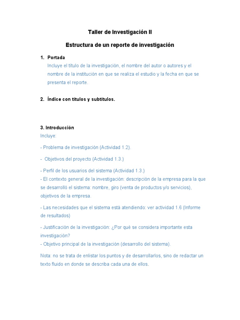 Estructura de un Reporte de Investigación | PDF | Negocios