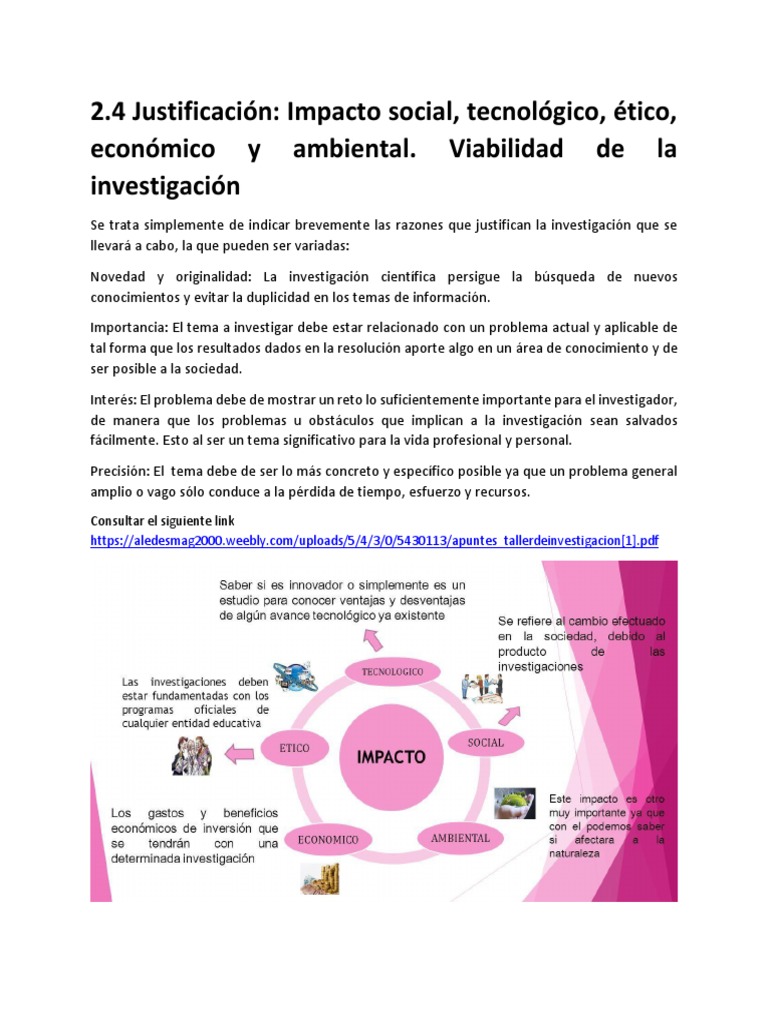 2.4 Justificación Impacto social, tecnológico, ético, económico y ambiental | PDF