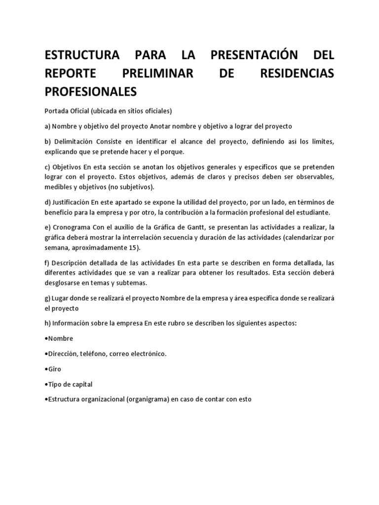 Guía para Reporte de Residencias | PDF | Crecimiento personal y profesional