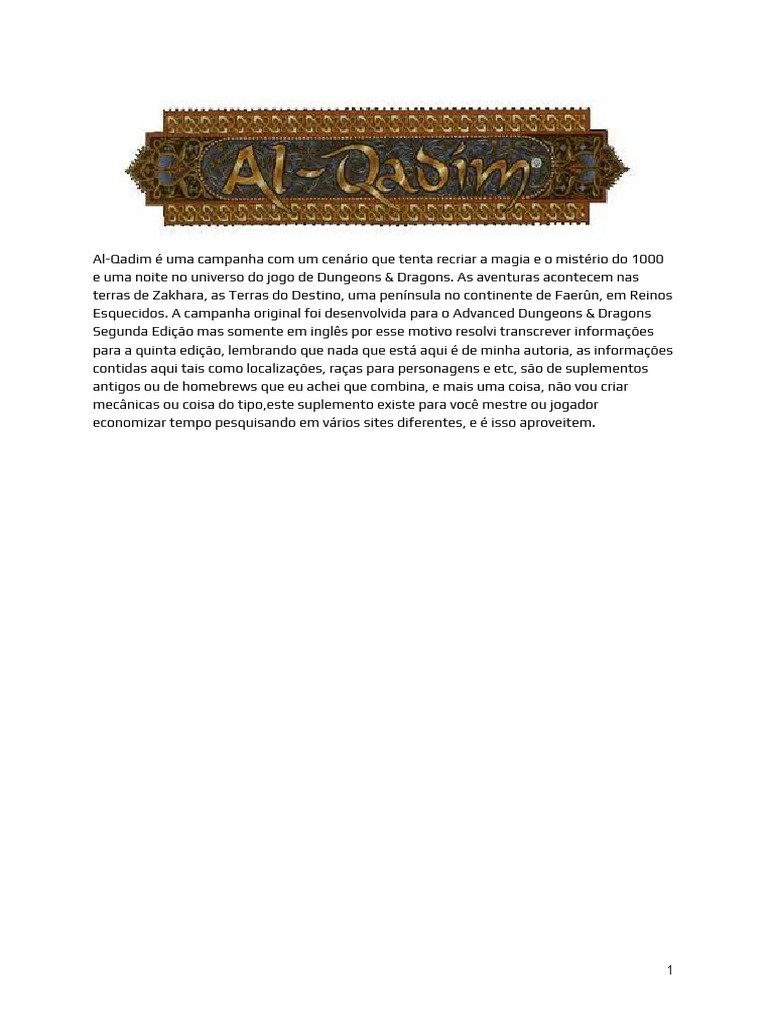 Al-Qadim A Terra Do Destino 5e v1 | PDF | Família | Casamento
