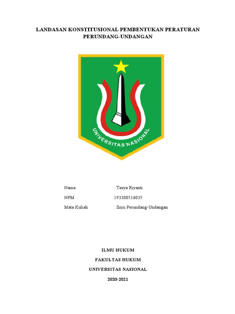 Tugas 1 ILPER Makalah Peraturan Perundang-Undangan - Tasya Riyanti (193300516035) .... | PDF