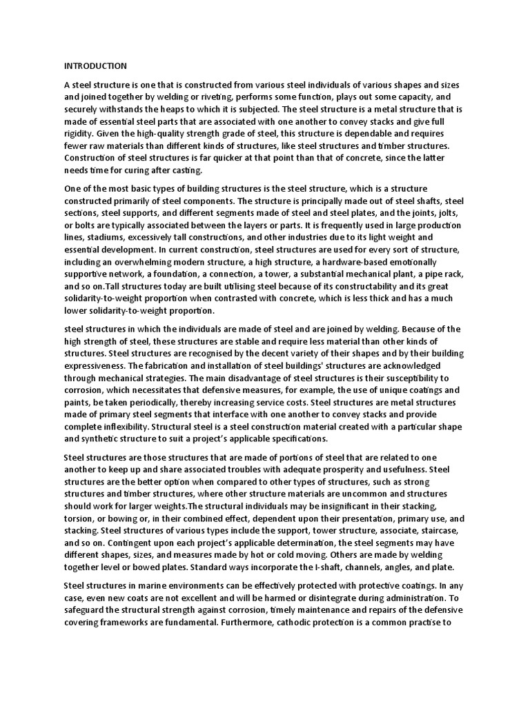 INTRODUCTION Steel Structure | Download Free PDF | Structural Steel ...